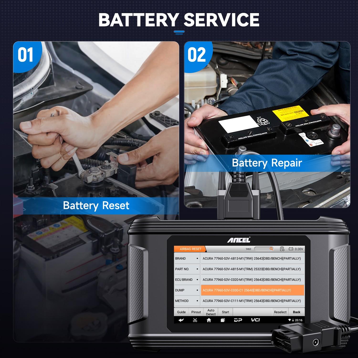 ANCEL AR500 OBD2 Scanner SRS Airbag Reset Service Tool, EEPROM/FLASH ...