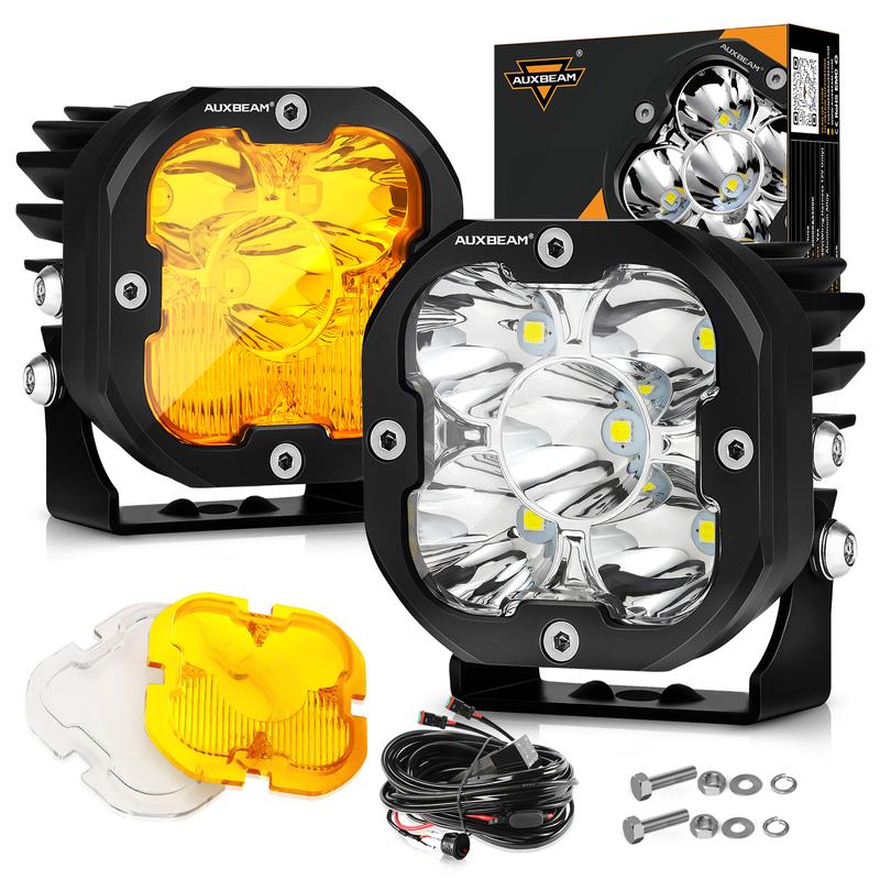 XP-Ultra Series | 3" 80W Cube LED Pods White Spot Beam & Amber Combo ...