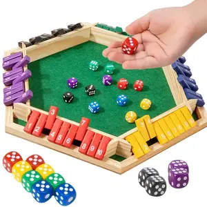 Wooden Closed Box Dice Game Set for 1-6 Players Family Night & Party ...