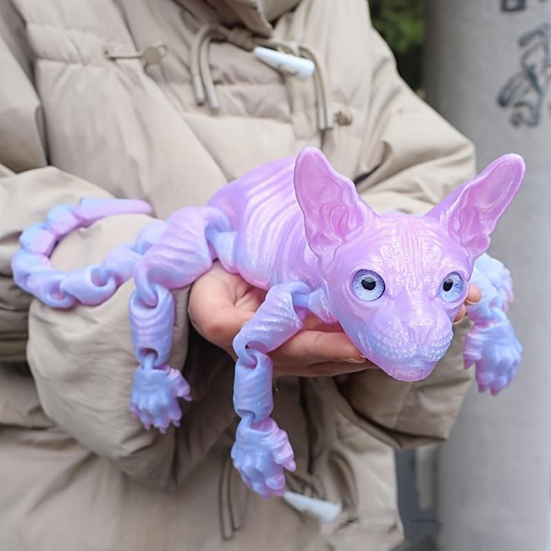 3pcs Large 3D Printed Cat, 19.96 Inches and 9.06 Inches,Hairless Cat ...