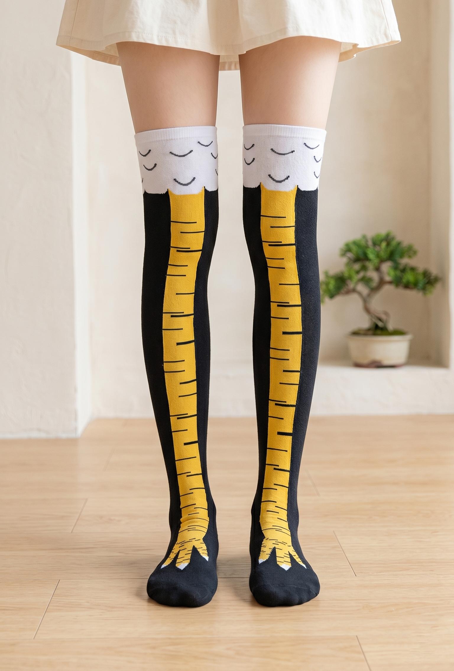 Trendiest Prank Gift Ever! Funny Chicken Legs Knee High Knit Socks ...