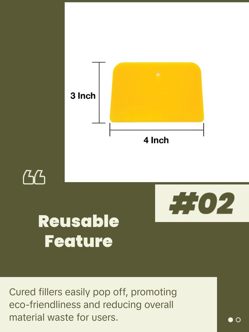 4" Reusable Plastic Spreader - Auto Body Filler Yellow Spreaders (Pack ...