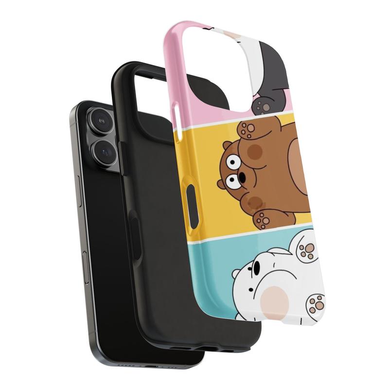 We bare bears Phone Case: Grizzly Panda Ice Bear Camping with Tent ...