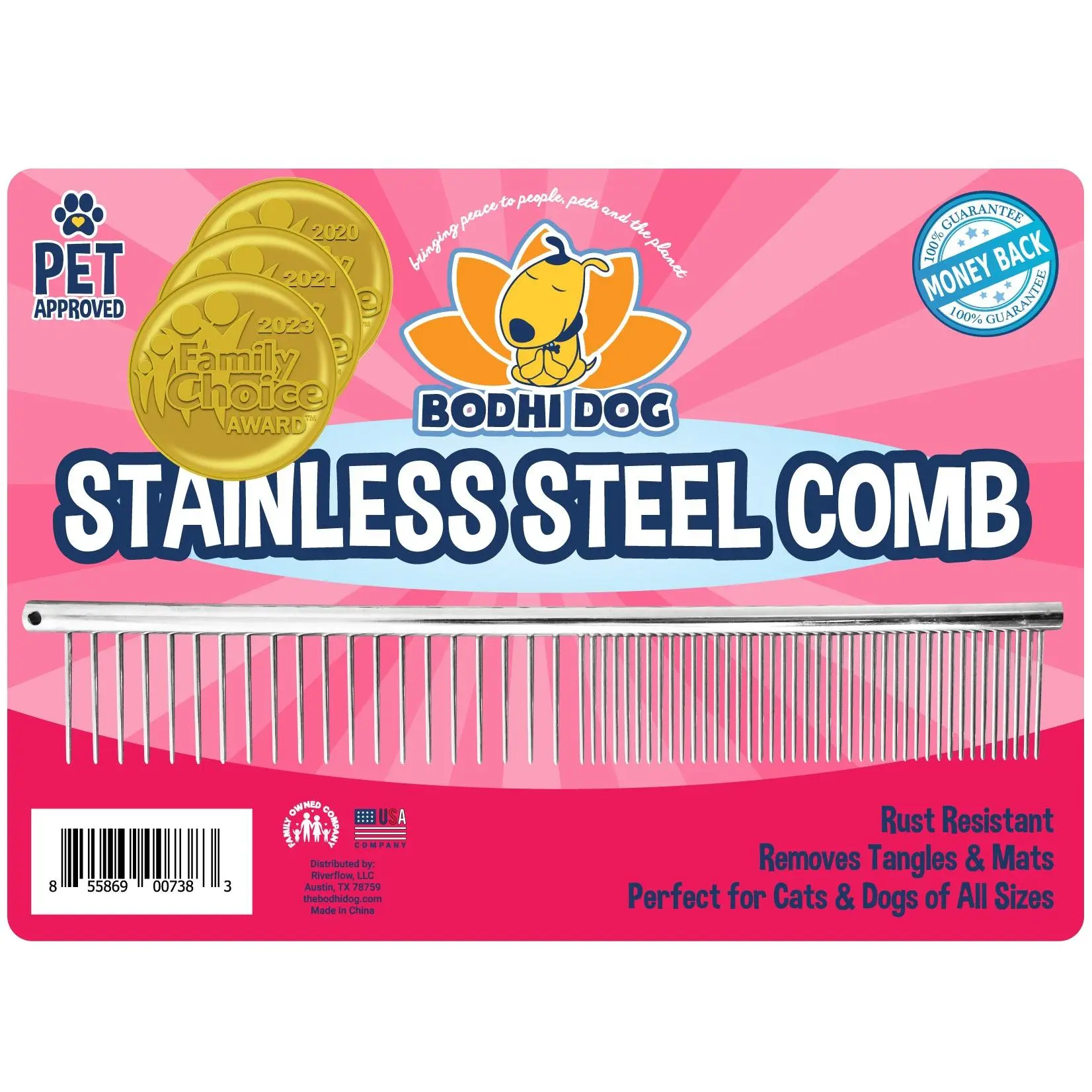 Bodhi Dog Stainless Steel Comb - Rust Resistant, Detangler Grooming ...