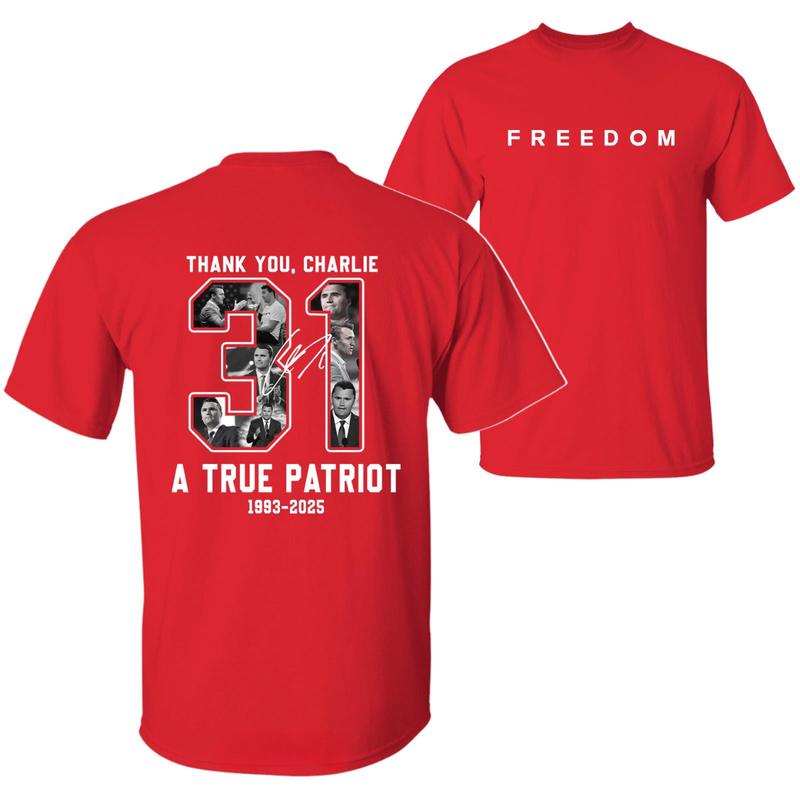 October 14th Red T-Shirt, Remembrance Ceremony Honoring Charlie Kirk ...