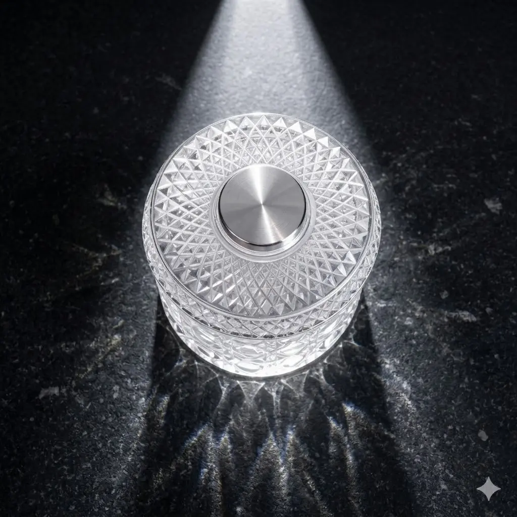 Luxury 360° Spinning Crystal Glass – Star-Cut Stress Relief Whiskey ...