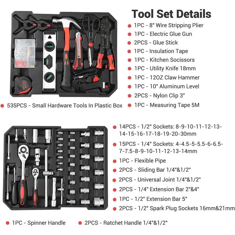 GARVEE Tool Box,800 Mechanic Tool Set Piece Aluminum Trolley Case Tool ...