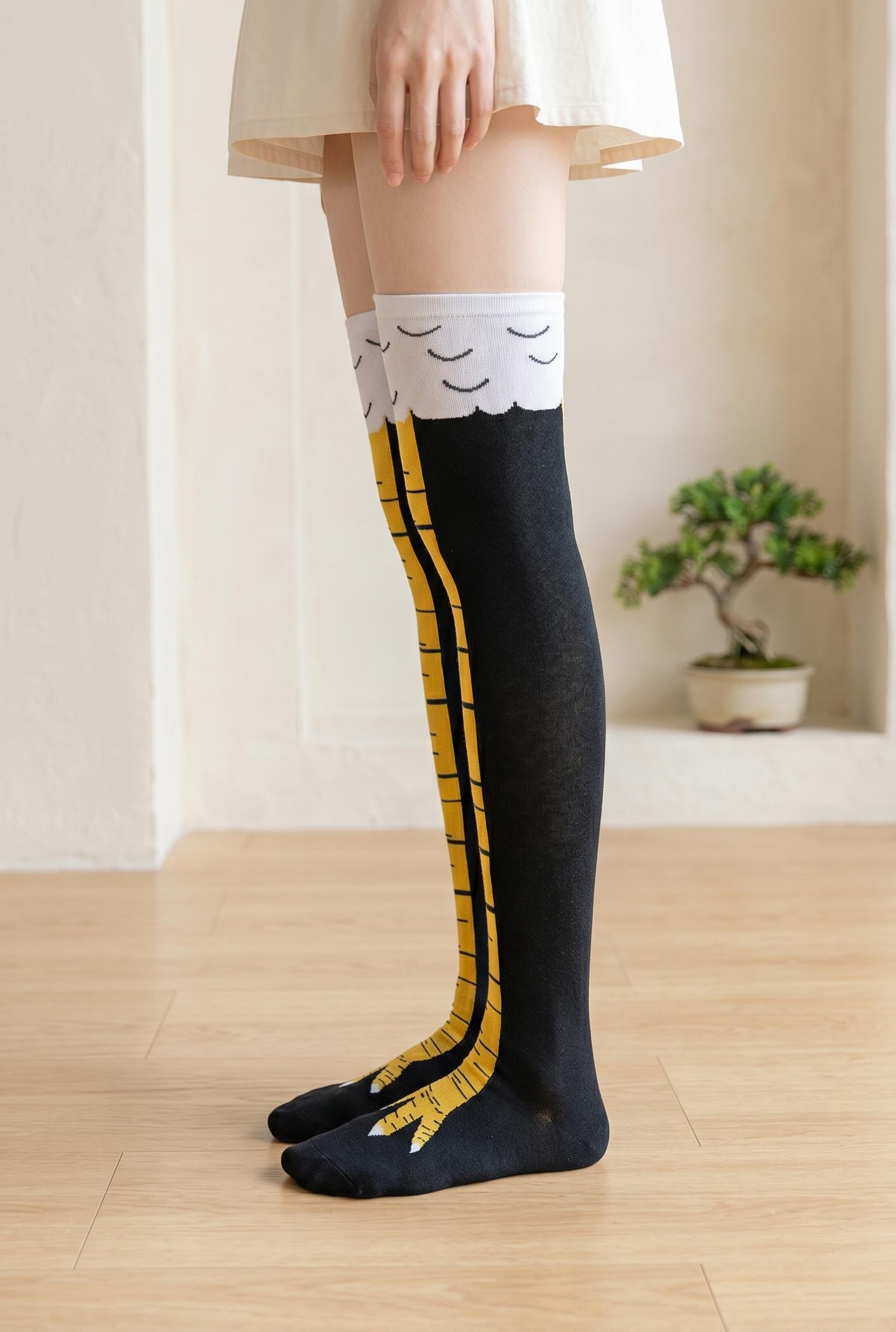 Trendiest Prank Gift Ever! Funny Chicken Legs Knee High Knit Socks ...
