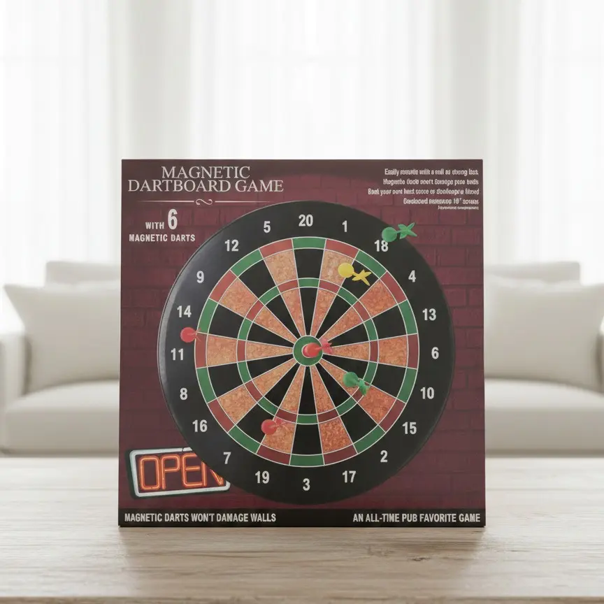 Kids Safe Magnetic Dartboard Game Set with 6 Darts 16 Inch Diameter 20 ...
