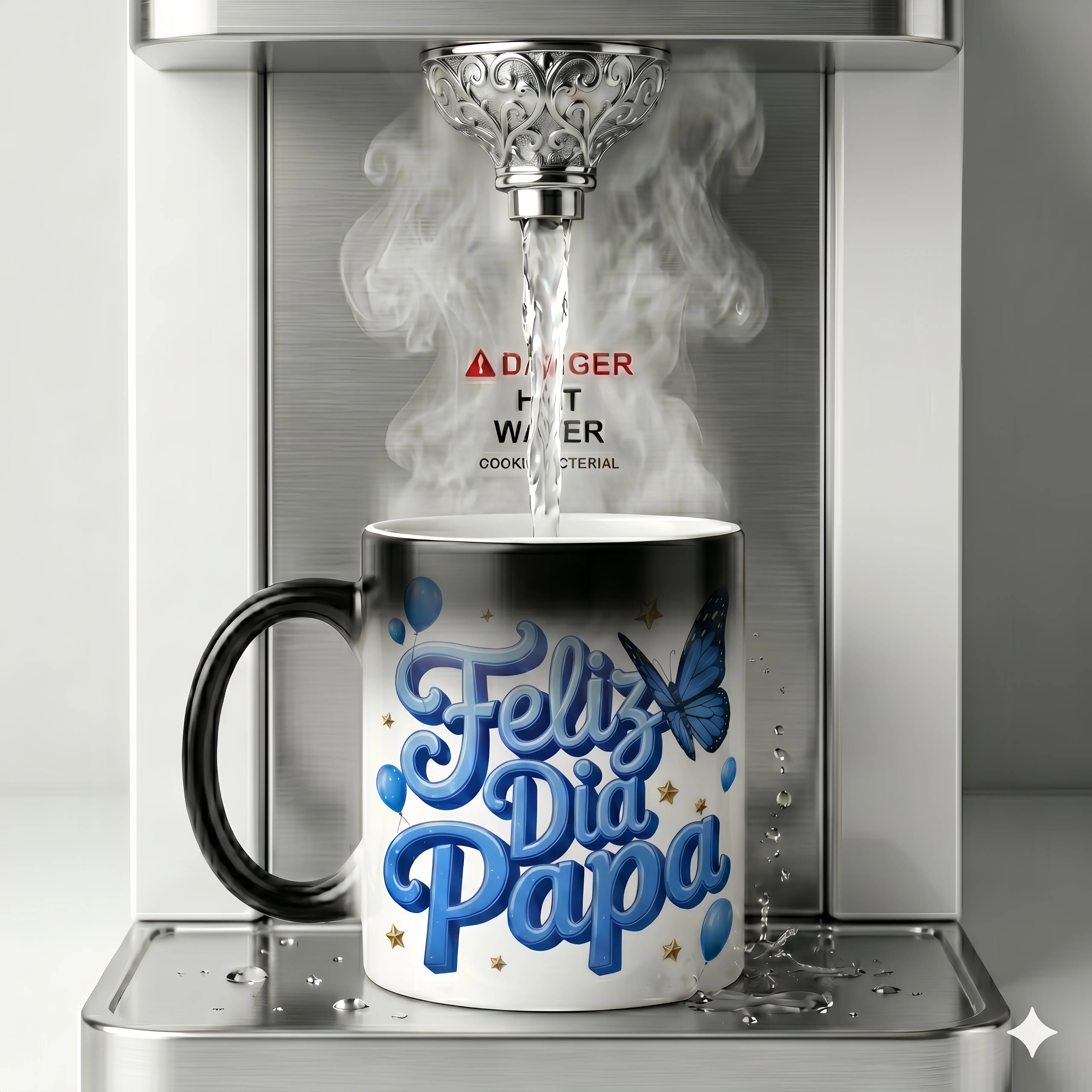 Blue Butterfly "Feliz Dia Papa" Magic Coffee Mug | Regalo Día Del Padre ...