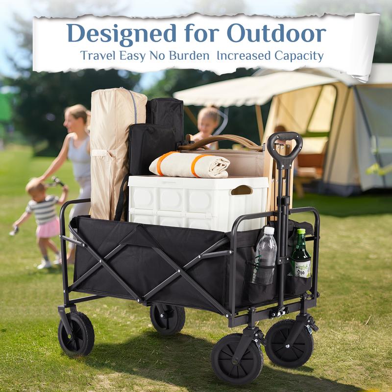 【Labor Day】SweetFurniture Collapsible Foldable Wagon Cart with All ...