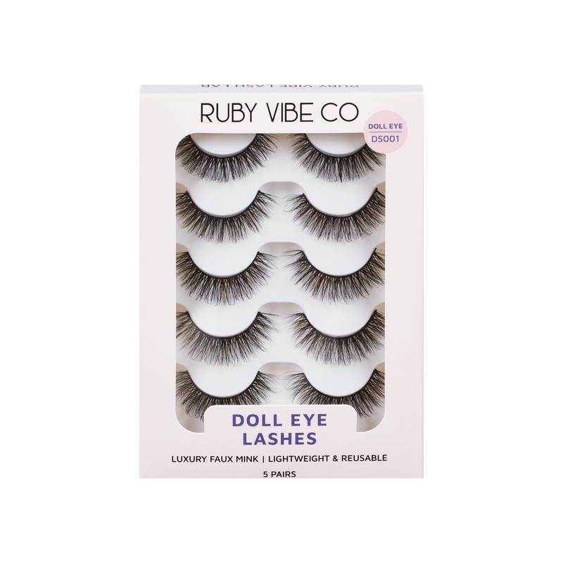 [RUBY VIBE CO] Sweet Doll DS001 Natural Doll-Eye Lashes with Faux Mink ...