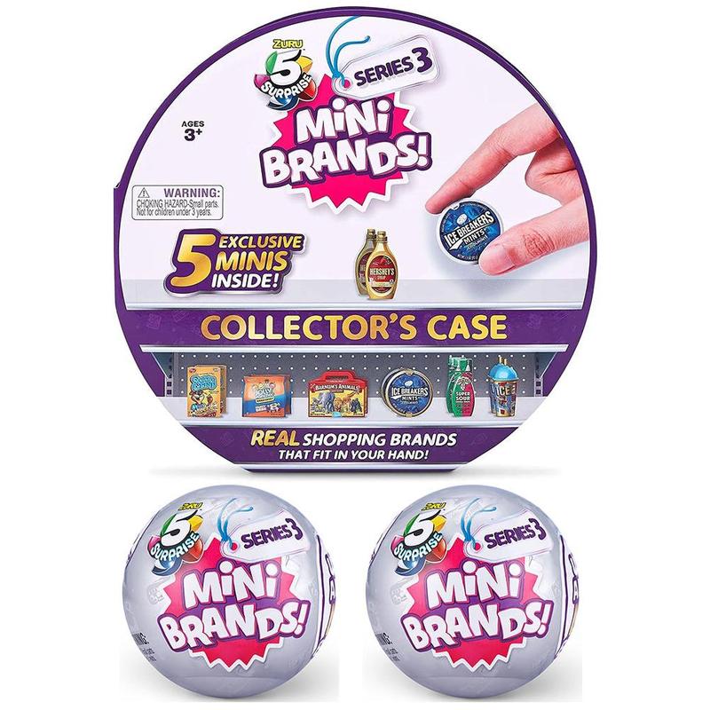 5 Surprise Mini Brands! Series 3 (Collectors Case Plus 2 Mystery Balls ...