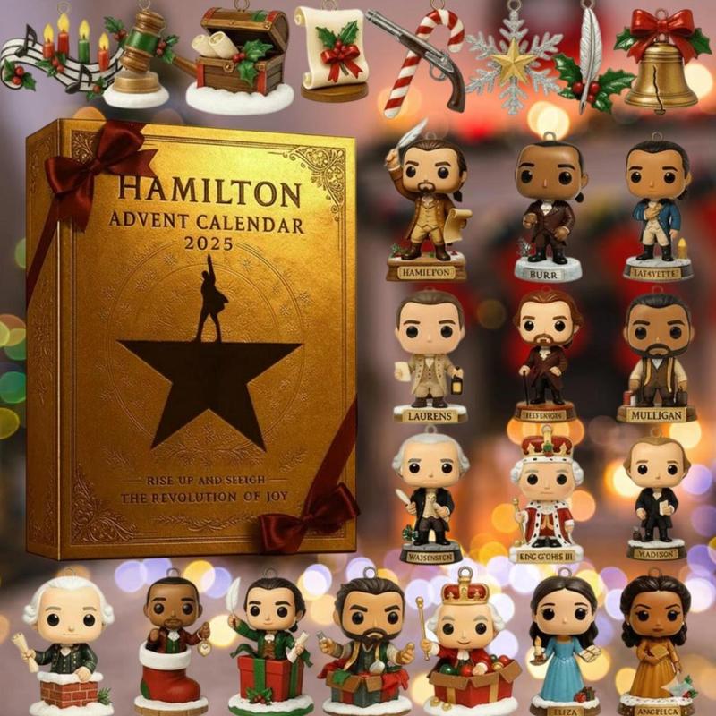 Hamilton Advent Calendar 2025 - 24 Character Ornaments, Christmas ...