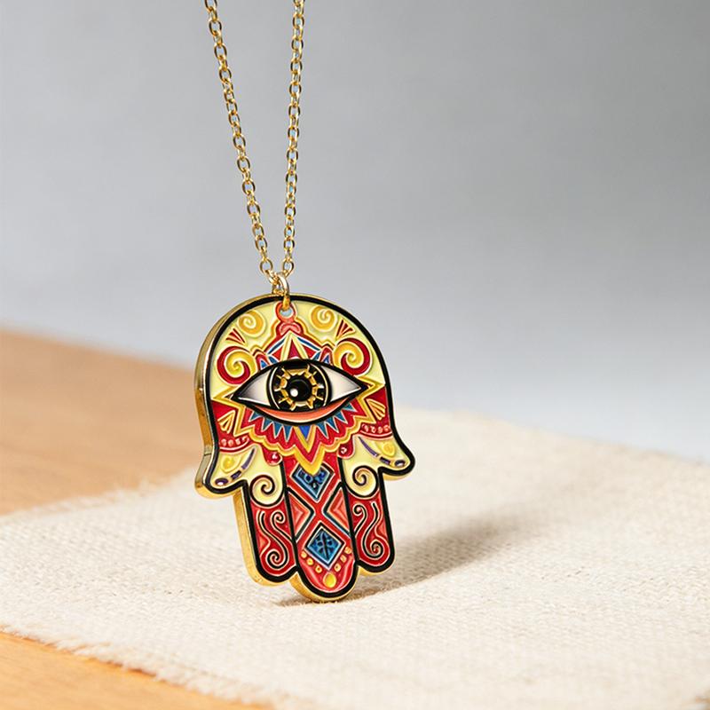 Limited Edition Hamsa Hand Amulet Necklace Classic Evil Eye Protection ...