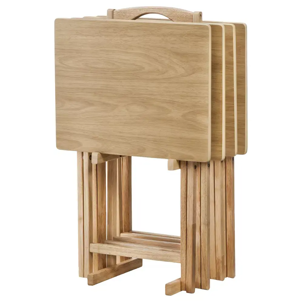 5pc TV Tray Set Wood Natural - Plastic Dev Group - TikTok Shop