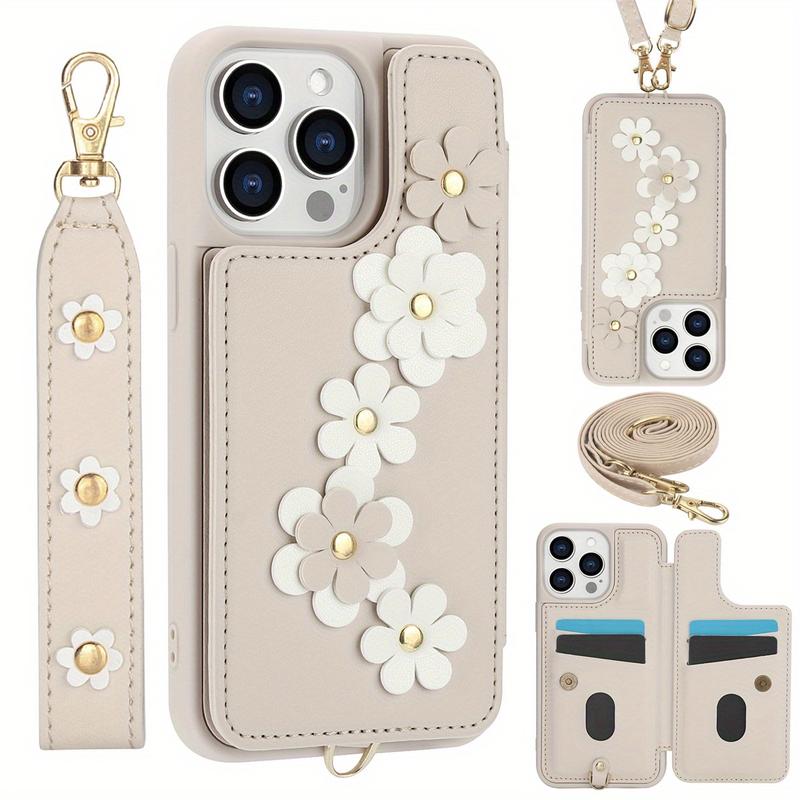 Leather Wallet Case for iPhone 16 15 14 13 12 11 Pro Max Plus SE 2022 ...