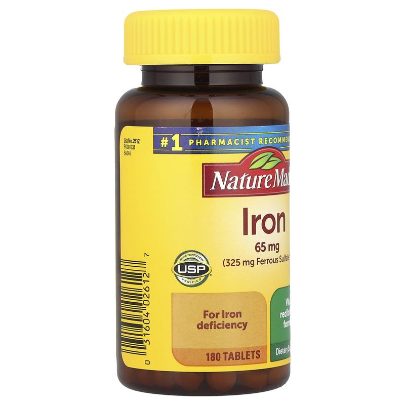 Nature Made Iron, 65 mg, 180 Tablets