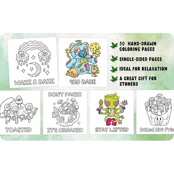 Stoner Vibes: Stoner Quotes Coloring Book for Adults with 50 Bold and ...