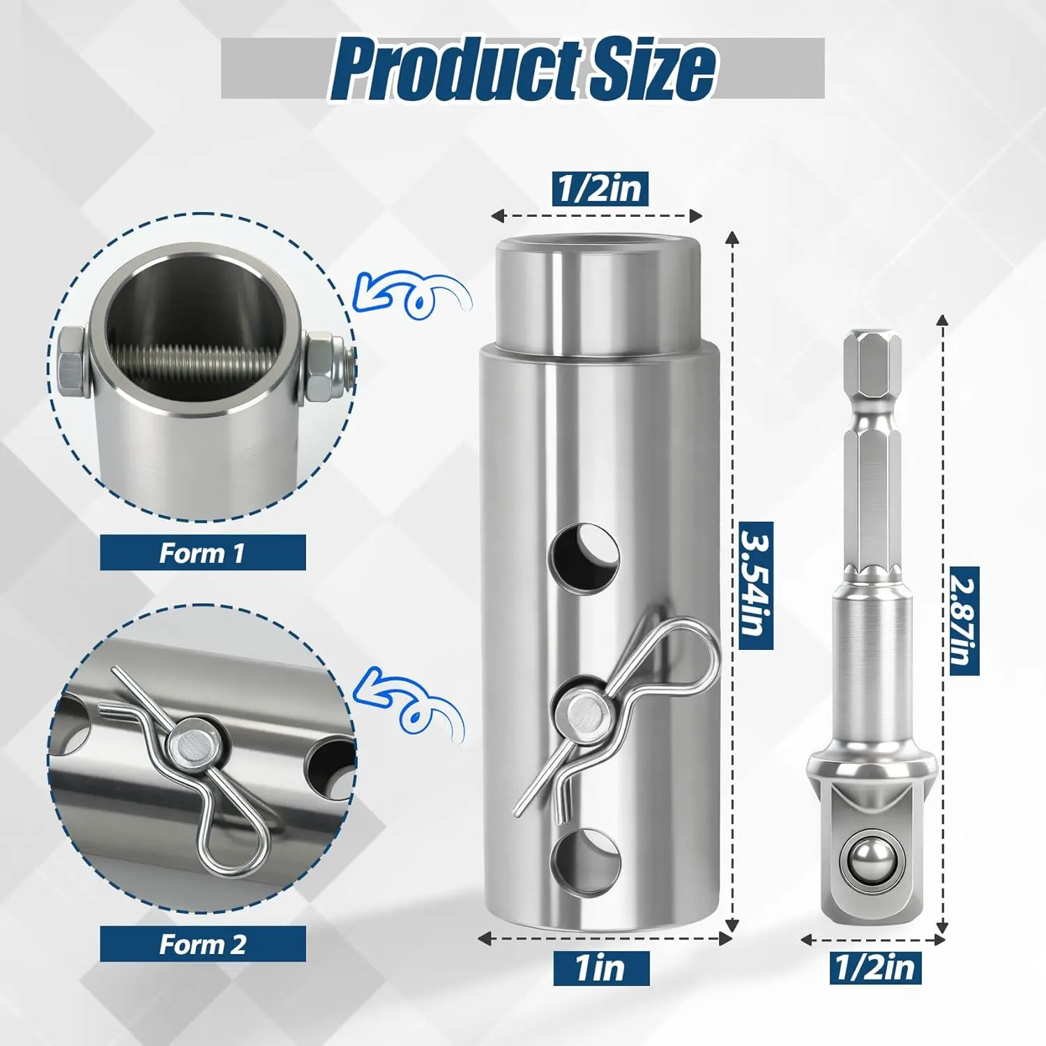 1Set Trailer Jack Drill Adapter, Upgraded Stainless Steel, Dual ...