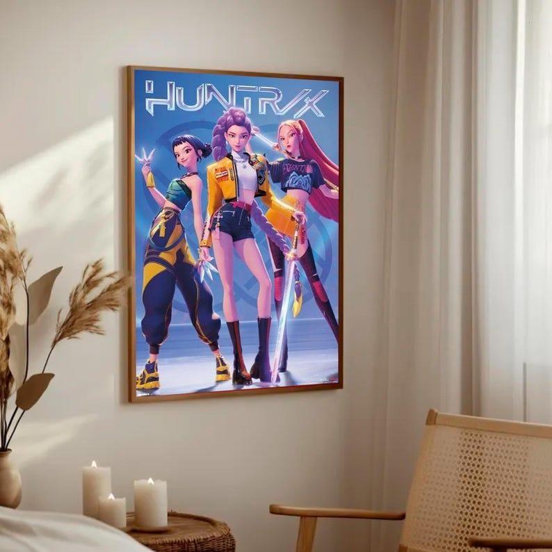 KPop Demon Hunters 2025 Poster, Huntrix Hero Group Poster, Wall Art, Art Home Decoration Poster ...
