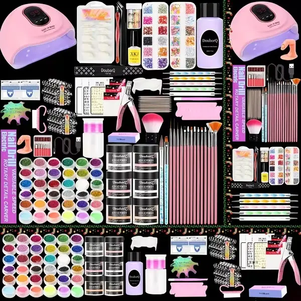 Acrylic Nail Kit with Drill And U V Light Full Nail Kit Set ...