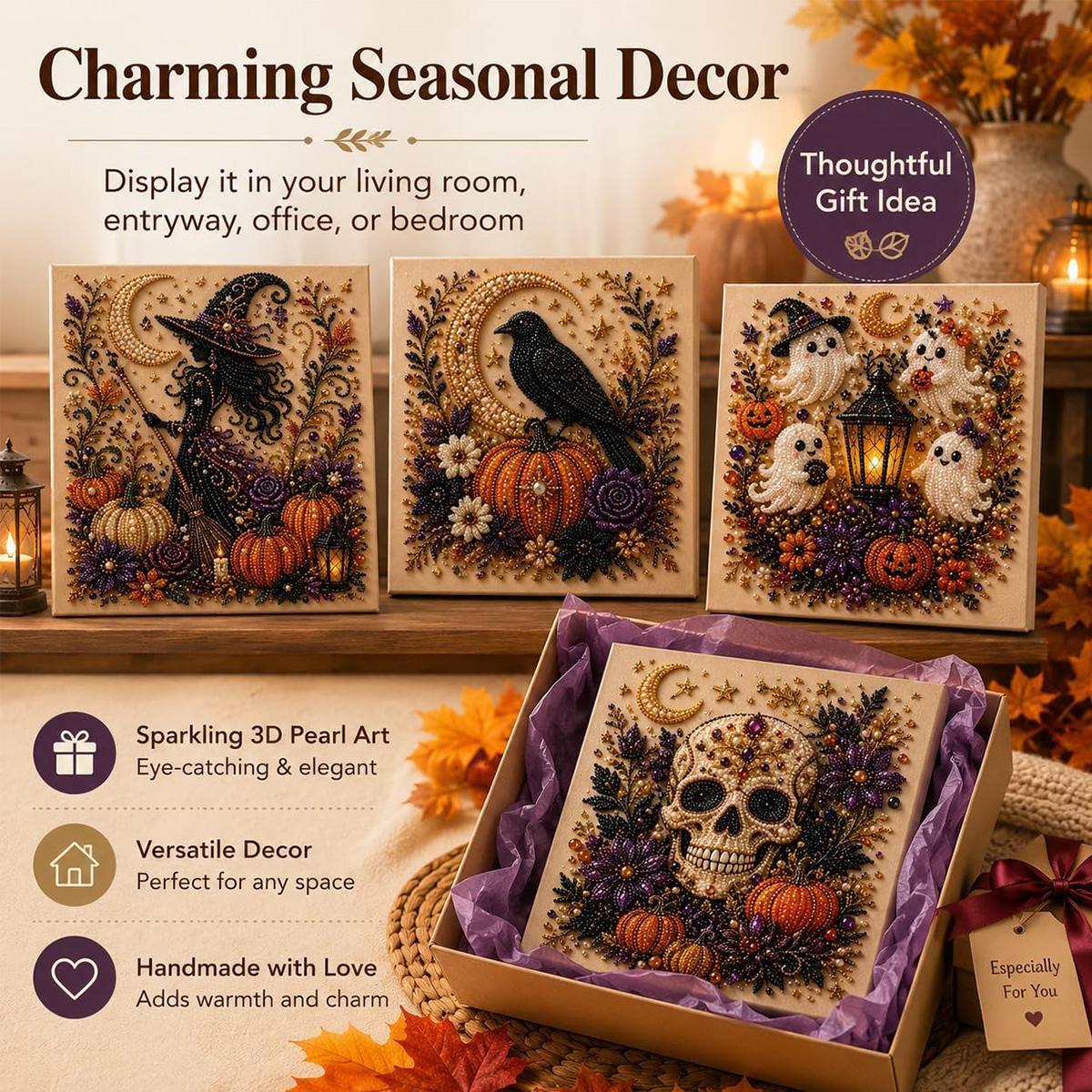 Halloween 3D Pearl Art DIY Kit for Home Decor - TikTok Shop