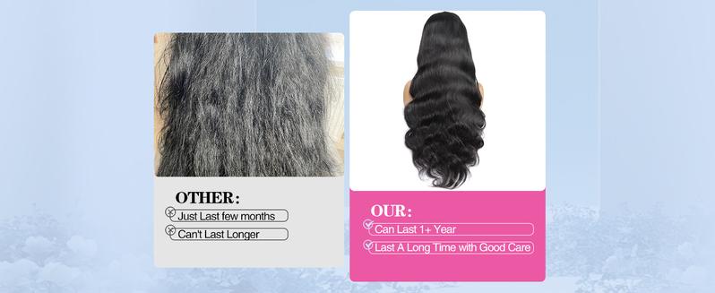 Aoque Hair 30 Inch Body Wave Lace Frontal Wig Human Hair Pre Plucked ...