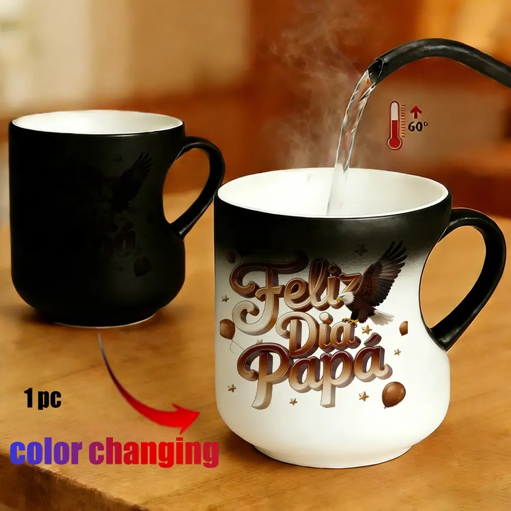 Magic Color Changing Coffee Mug, Heart Handle, Thermosensitive Ceramic ...