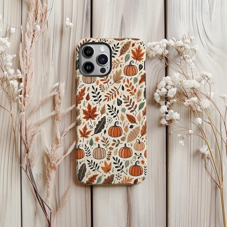 Pumpkin Fall Phone Case Cute Aesthetic Fall Harvest Leaves Waterproof ...
