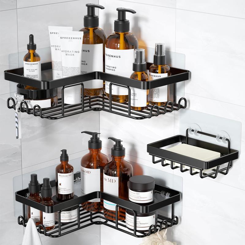 Shower Shelf, 3 Counts/set Including 2 Stainless Steel Shower Caddy & 1 ...