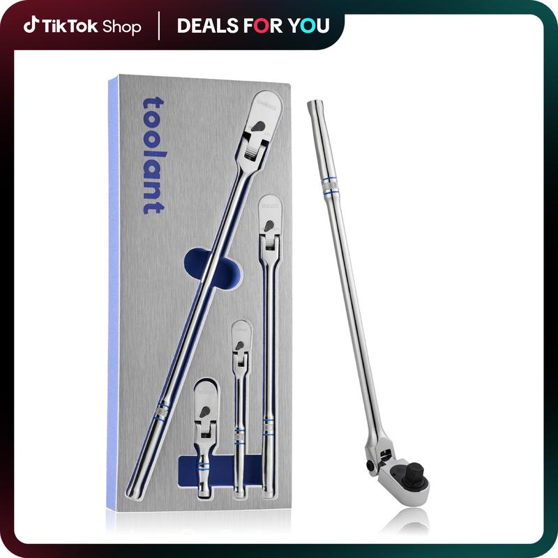 toolant 4Pcs Flex Head Ratchet Socket Wrench Set, 1/4”, 3/8”, 1/2 ...