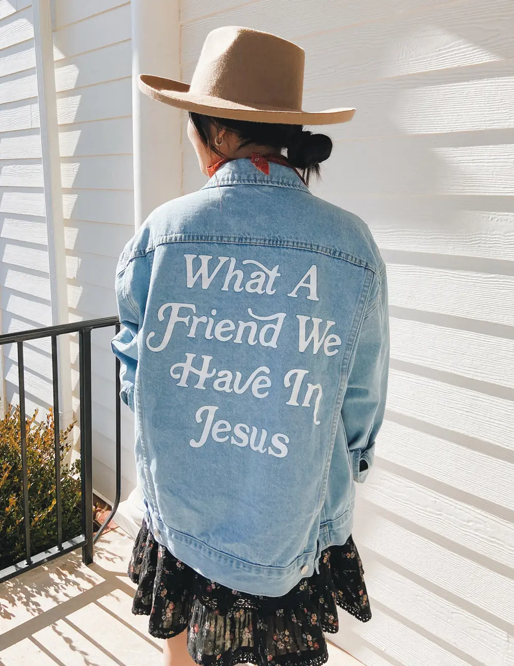 What a Friend In Jesus Denim Jacket - TikTok Shop