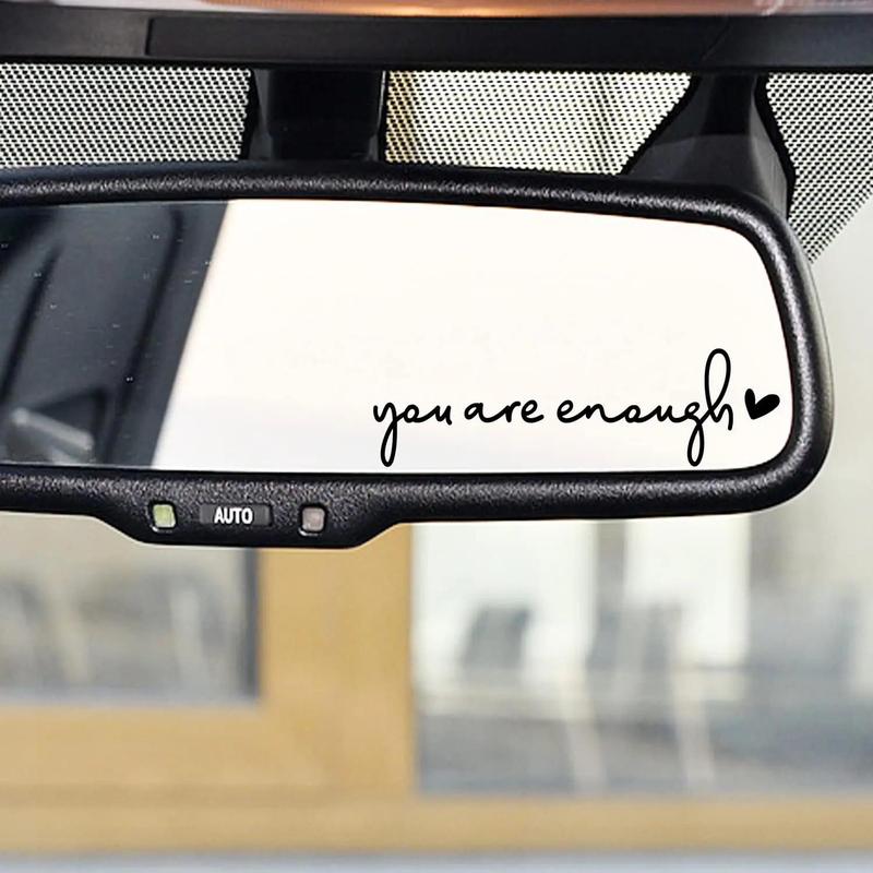 Letter Pattern Car Rearview Mirror Sticker, Car Cosmetic Mirror Decal ...