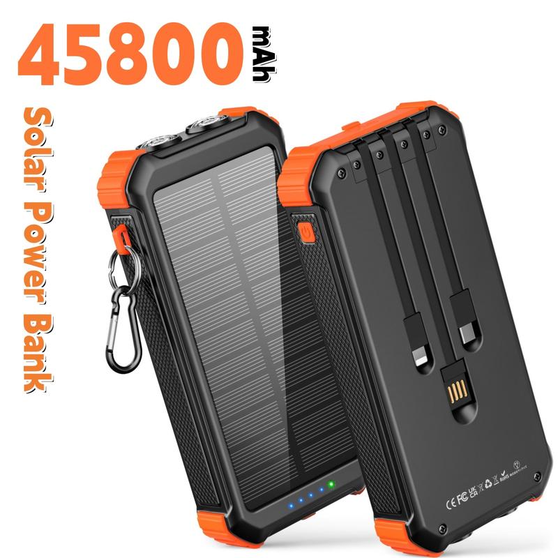 GOODaaa 45800mAh Solar Power Bank – Multi-Charging Options, 4 Outputs ...