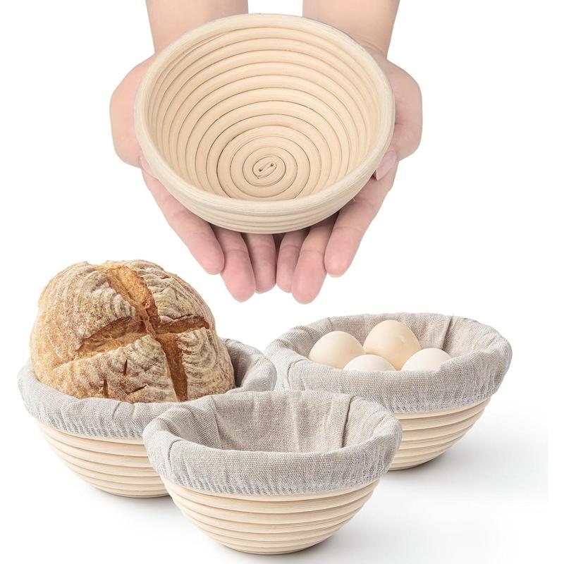 Mini Banneton Basket (5 Inch, Set of 4) - Round Banneton Bread Proofing ...