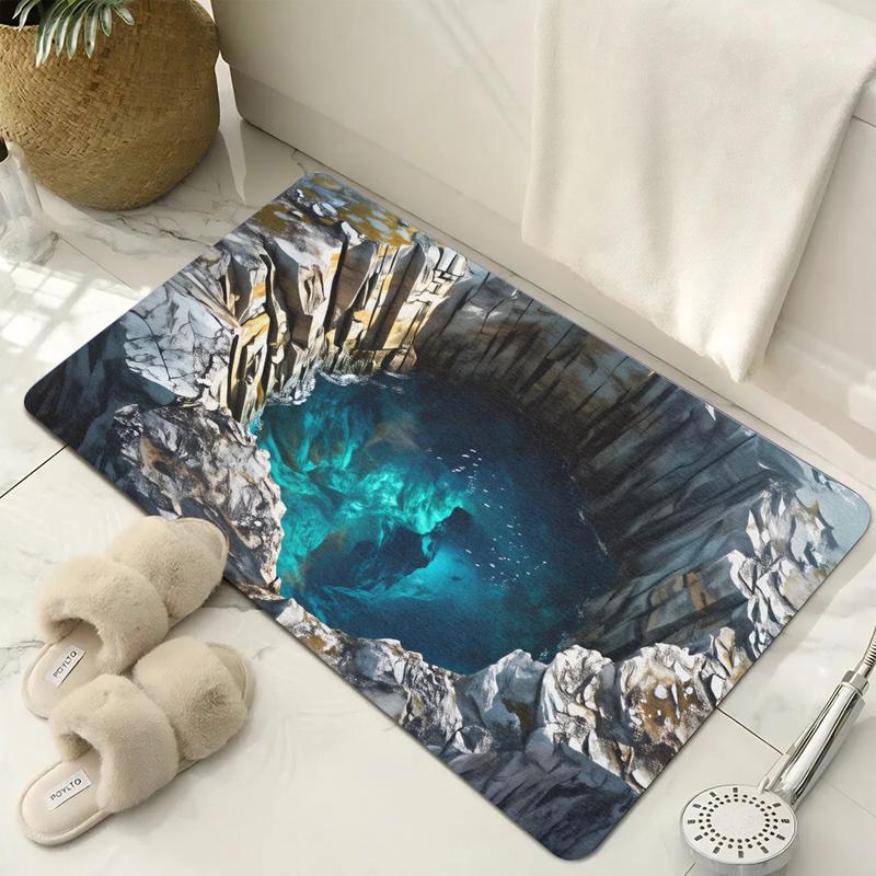 3D Optical Illusion Floor Decorations Floor Mat - Stunning Deep Cliff ...