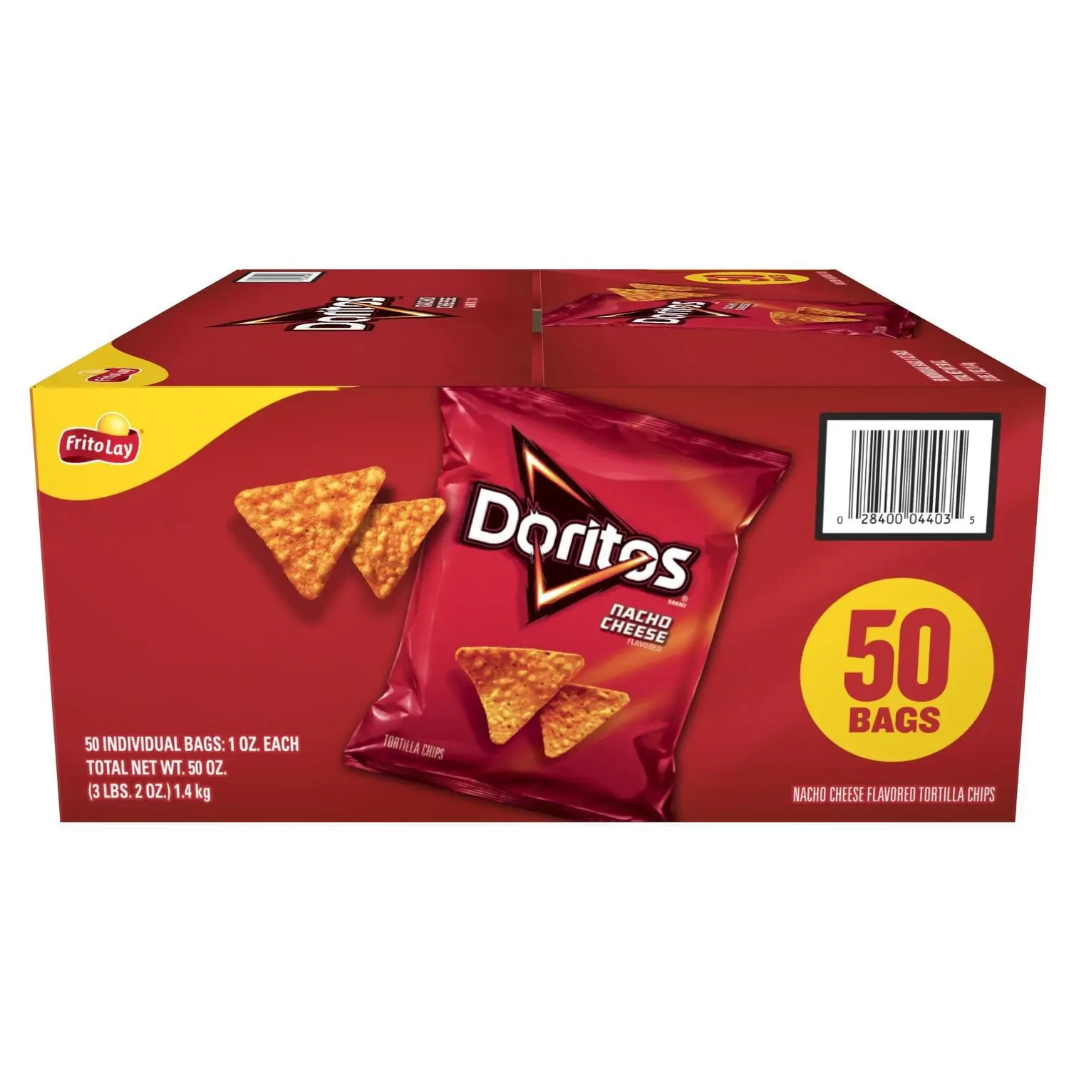 Frito Lay Doritos Nacho Cheese Tortilla Chips 1 oz 50 pk - Tasty Snack ...