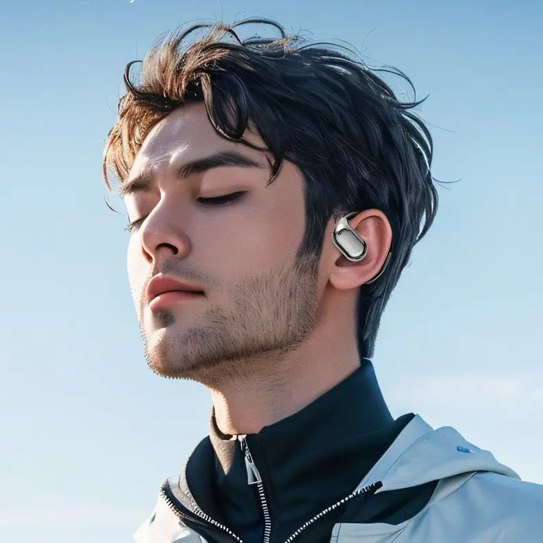 Bluetooth 5.4 Clip-On Earphone Audio Headset With 2 Hours Charging Time ...