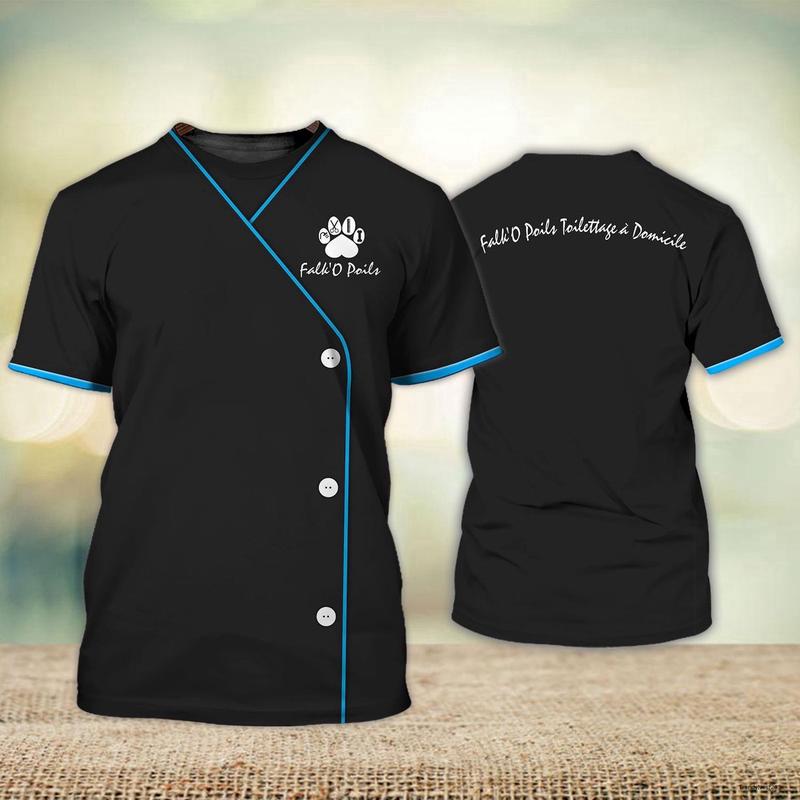 Customized Pet Groomer Salon Shirt Falk'O Poils Toilettage A Domicile ...