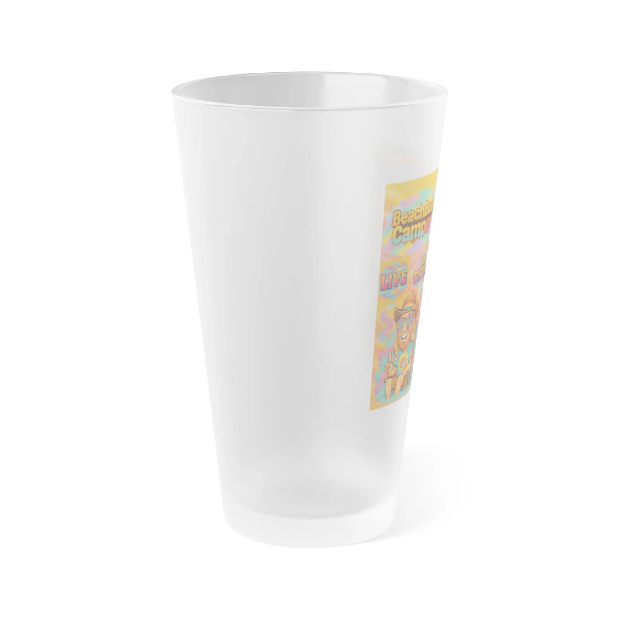 Beach Bum Camper Pint Glass, 16oz | Frosted Beach Travel Camper Design ...