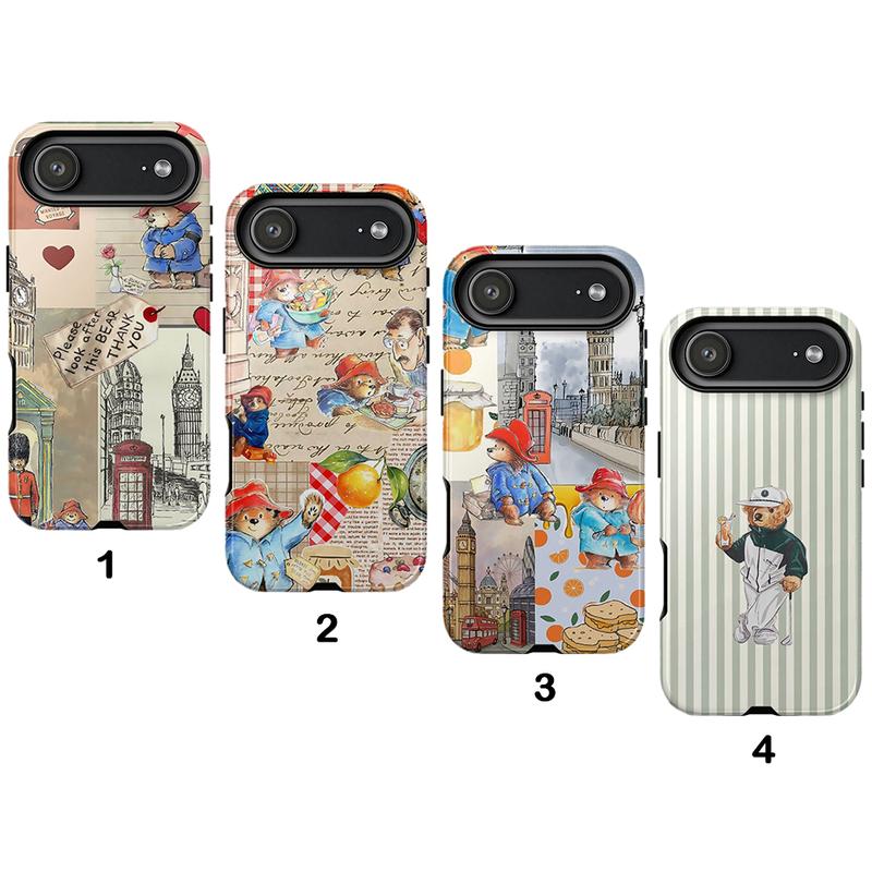 Vintage London Bear Phone Case Collection – British Travel Aesthetic ...
