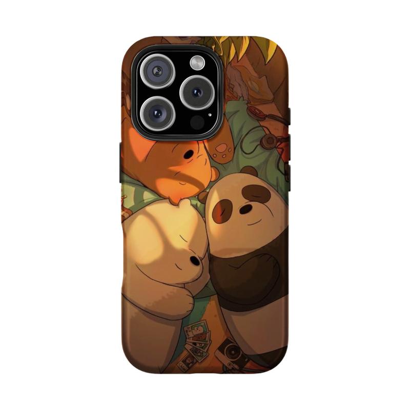 We bare bears Phone Case: Grizzly Panda Ice Bear Curled Up Sleeping ...