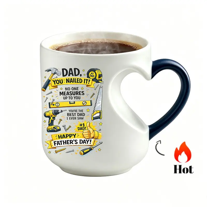 11oz Father's Day Gift, Blue Color Changing Coffee Mug for Dad, Funny ...