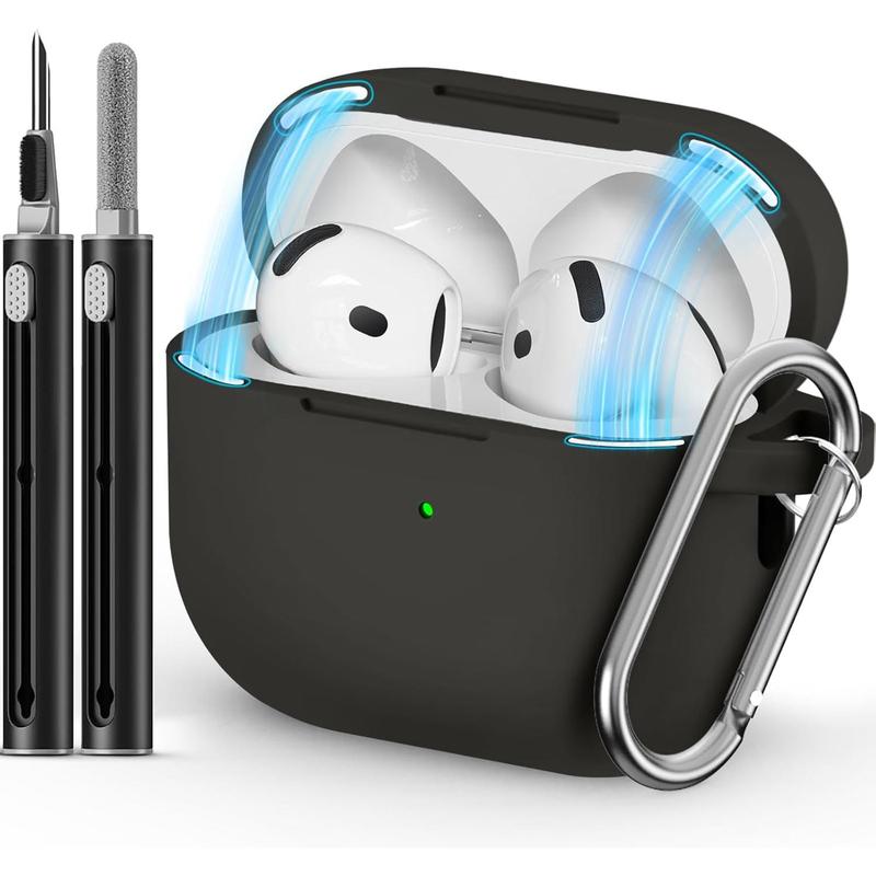 for AirPods 4 Case 2024 with Magnetic Lid Lock,Soft Silicone Protective ...