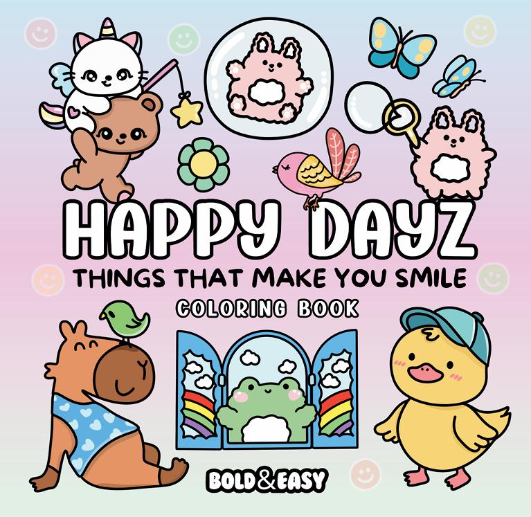 Happy Dayz Coloring Book & Reusable Protective Sheet by Wook Books ...