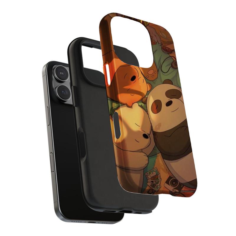We bare bears Phone Case: Grizzly Panda Ice Bear Curled Up Sleeping ...
