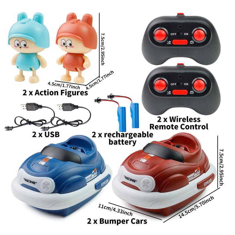 2 Pack RC Bumper Car - Remote Control Car Toy for Kids & Adults ...