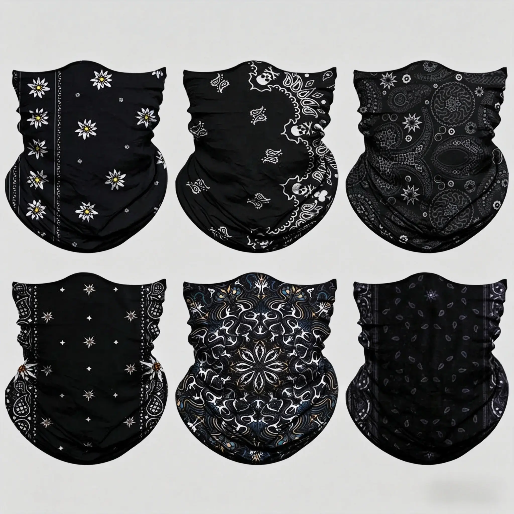 6Pcs UV Protection Cooling Neck Gaiter Set | Unisex Seamless Bandana ...