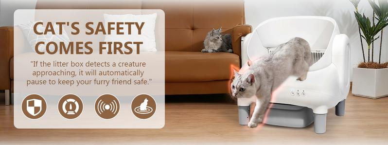 FUMOI Smart Self-Cleaning Litter Box for Multiple Cats | APP Control ...